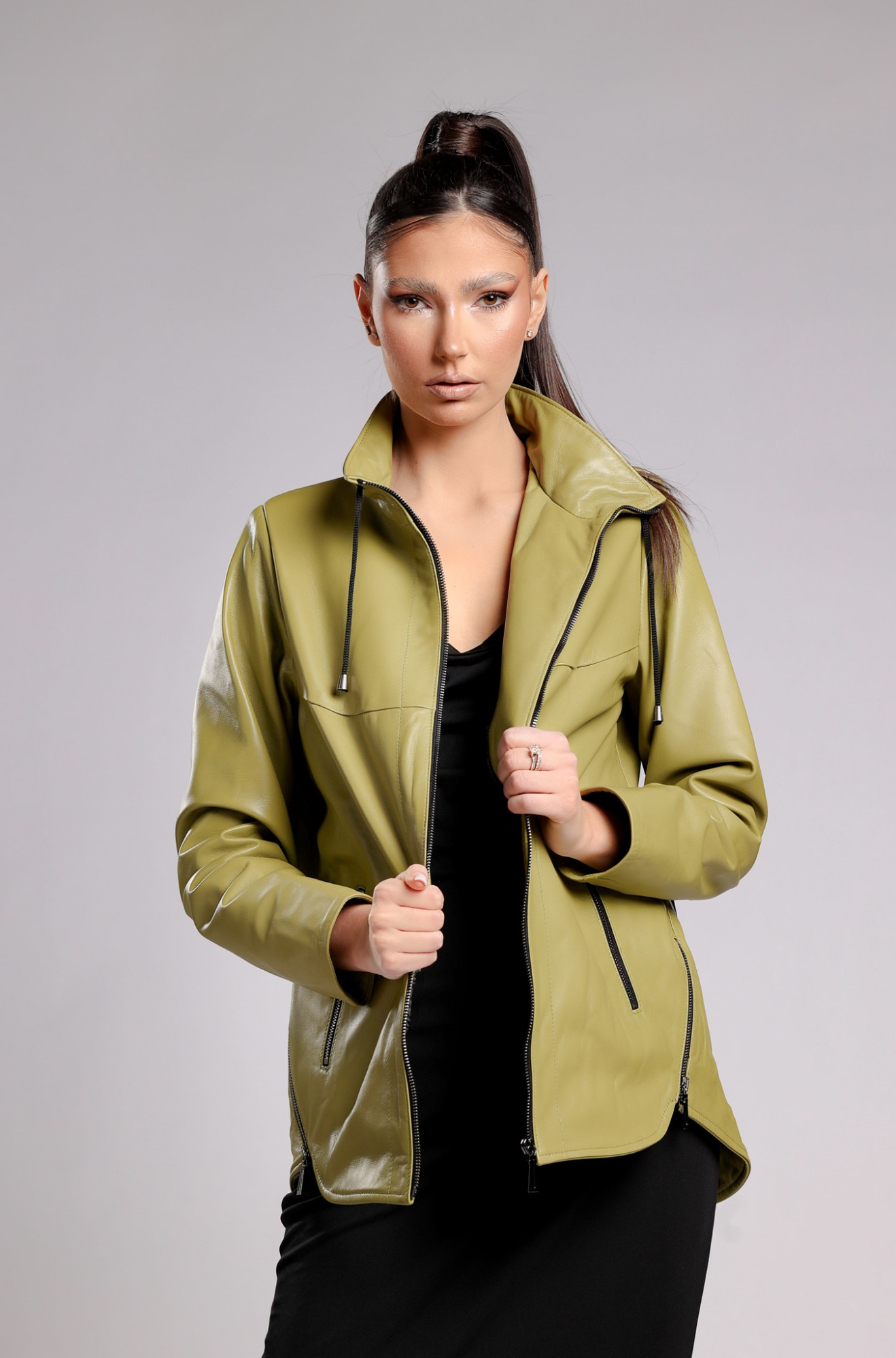 Geaca dama de piele, Geronimo, Model Lidia 01 - eMAG.ro