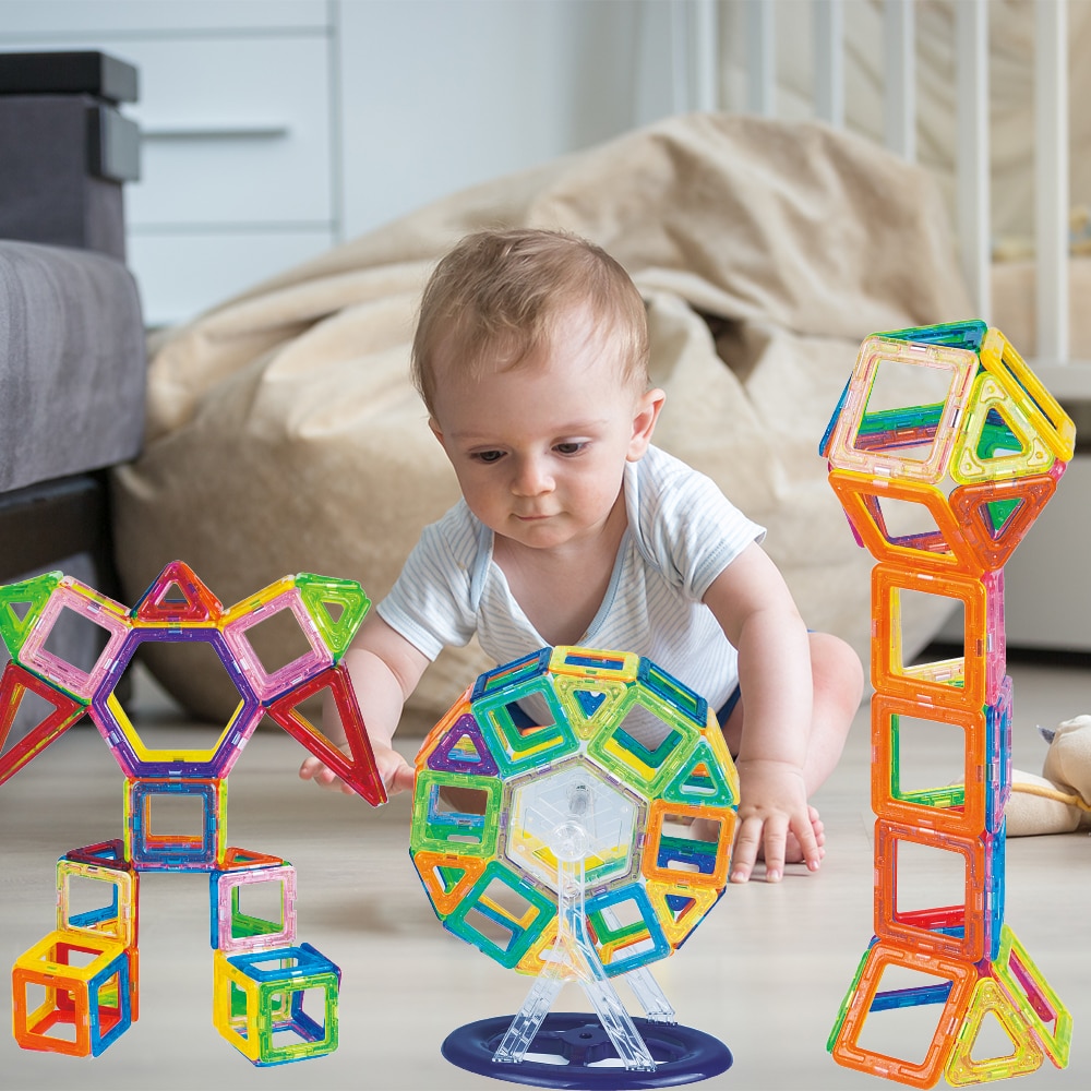 Set Constructie Magnetic Copii KidProtect® Mag Hero 58 buc, Educativ si ...