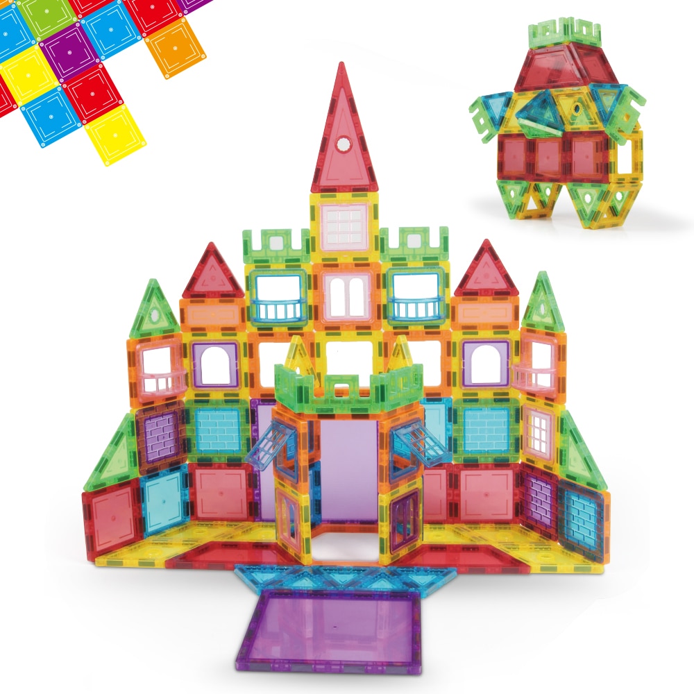 Set Constructie Blocuri Magnetice Copii KidProtect® Mag Hero Big 106 buc, Educativ si Creativ ...