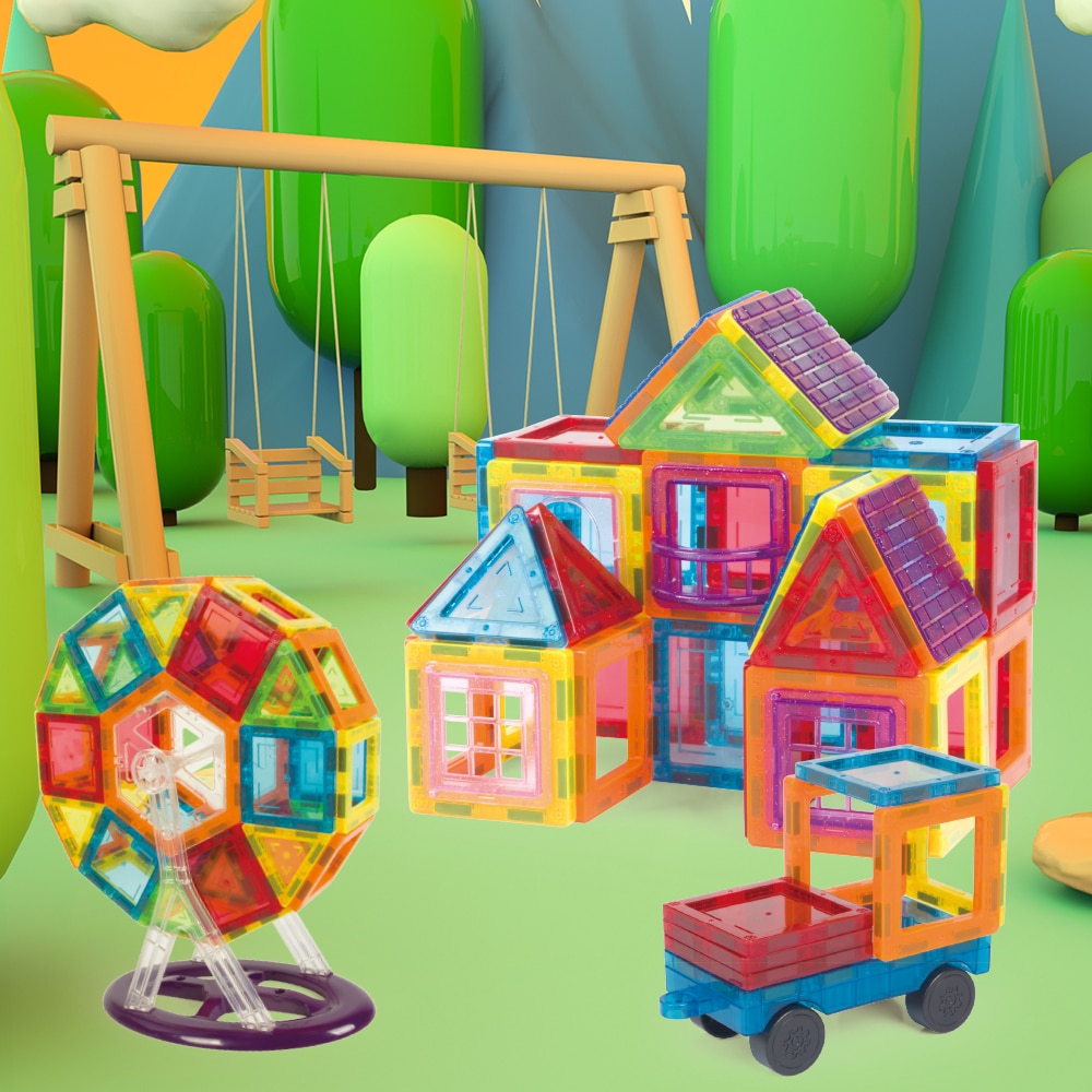 Set Constructie Blocuri Magnetice Copii KidProtect® Mag Hero Big 70 buc ...