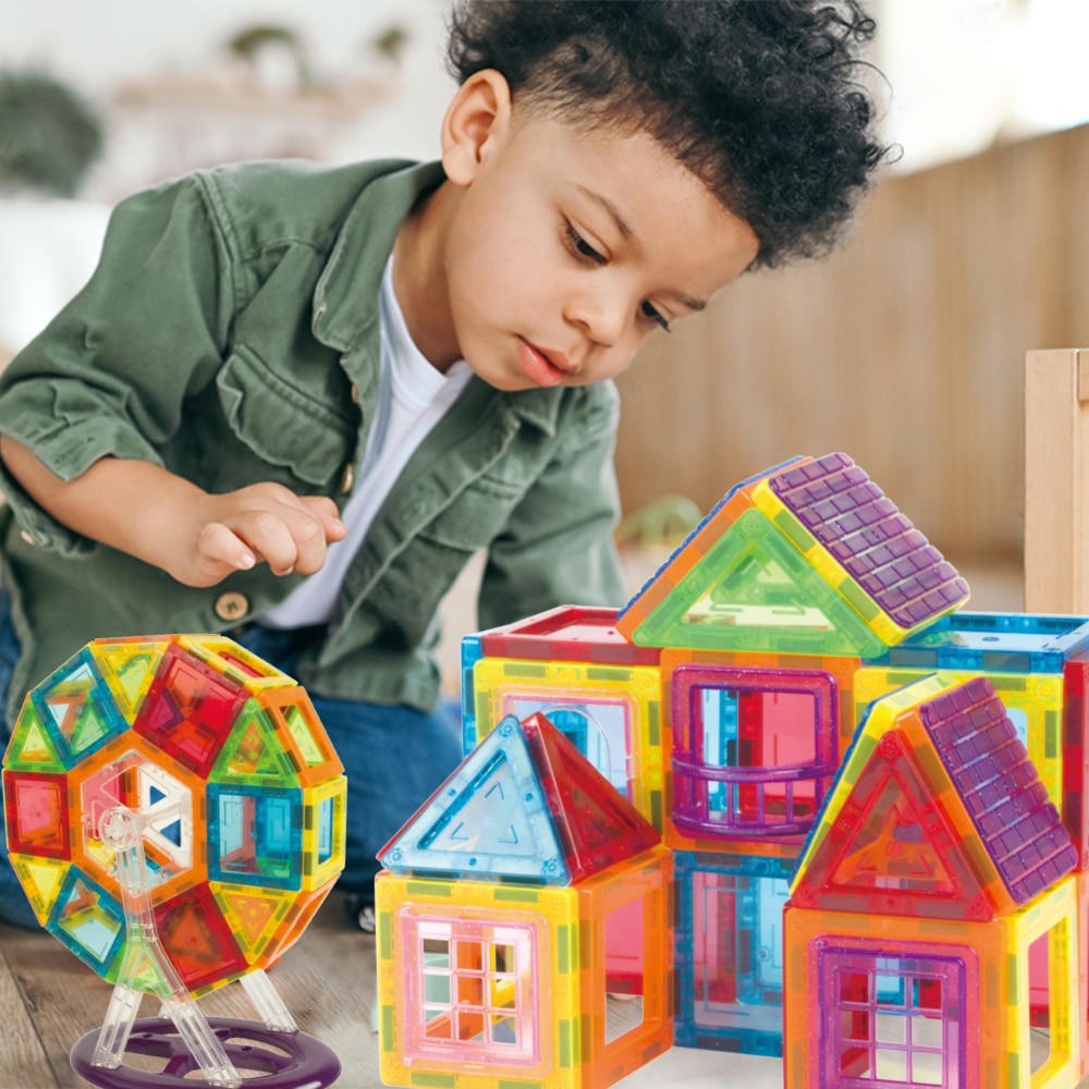 Set Constructie Blocuri Magnetice Copii KidProtect® Mag Hero Big 70 buc ...