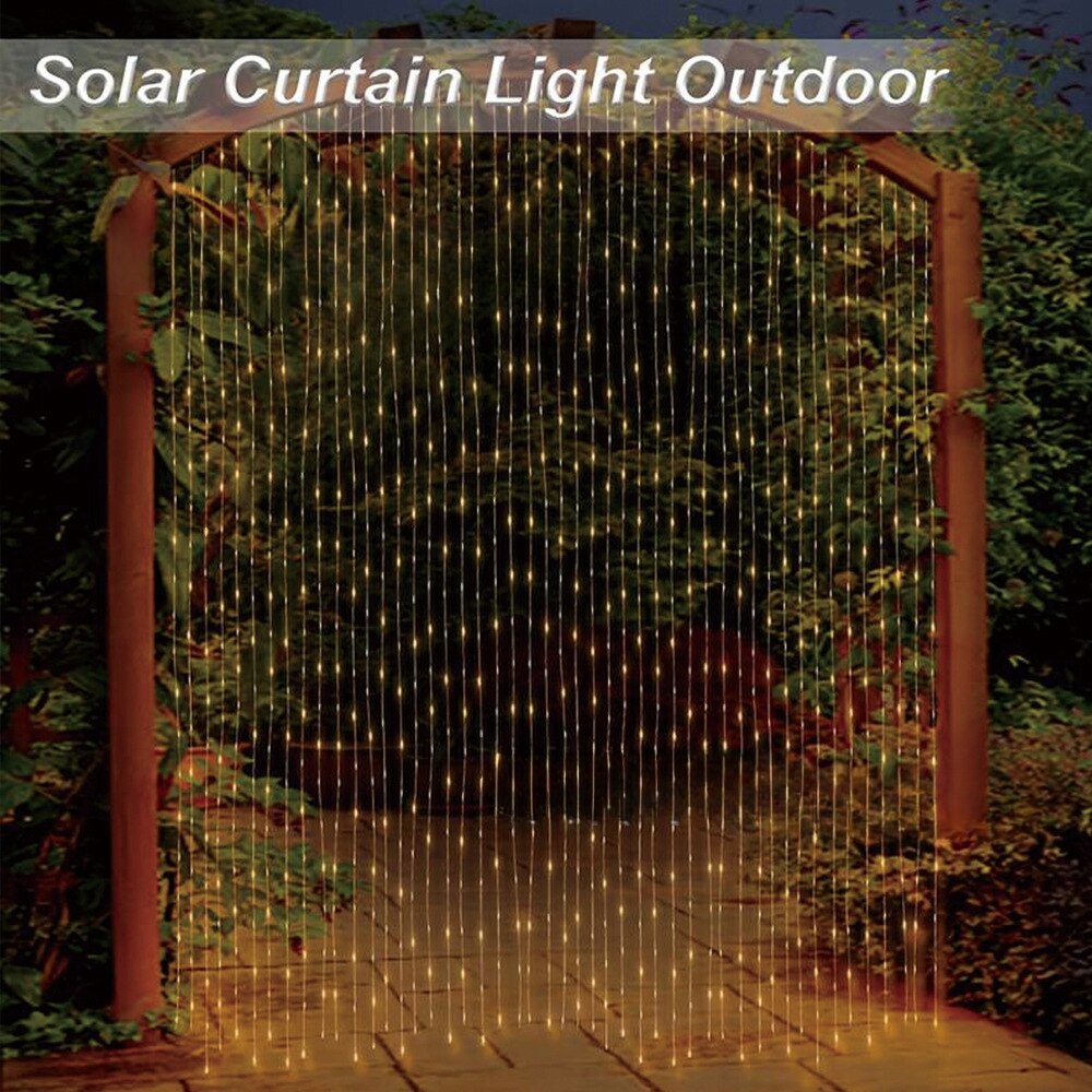 Perdea lumini solara, LED, 3m, Rezistenta la apa, Negru - eMAG.ro