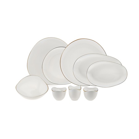 Set de vesela pentru 12 persoane Streamline Middle, Karaca, New Bone ...