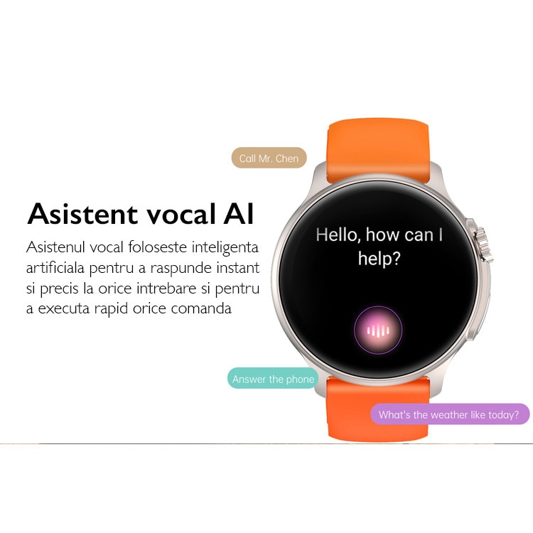 Ceas Smartwatch Femei TechONE® K58 Ultra, 1.43 inch AMOLED HD, Always ON, Ultra Rezistent ...