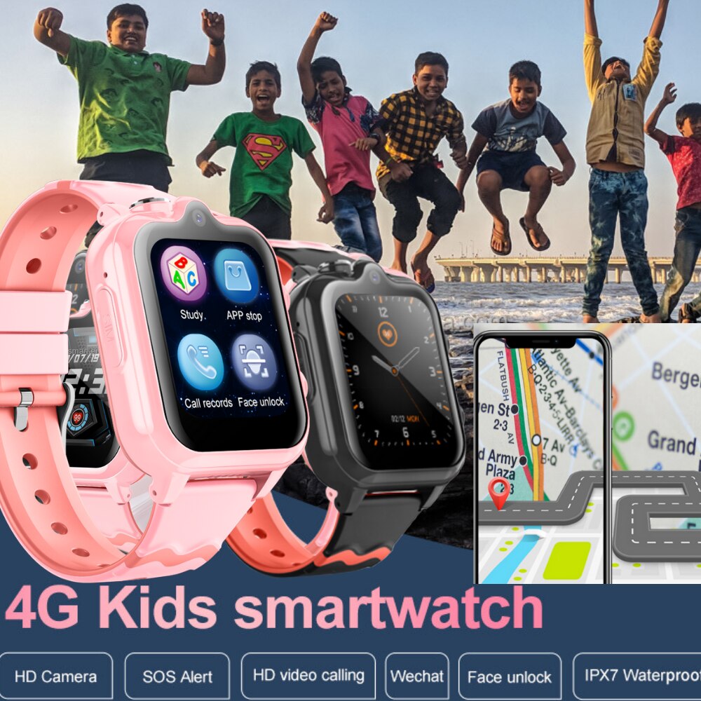 Ceas smartwatch copii, Cartela nano SIM, ELYTHEN, cu localizare GPS 4G ...