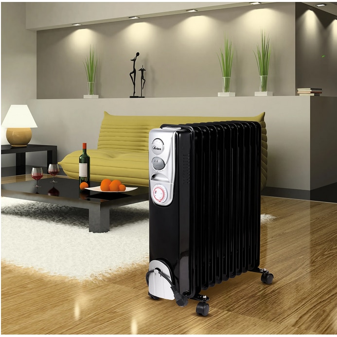 Calorifer electric cu ulei, 2500W, roti, 3 trepte de putere, senzor de ...