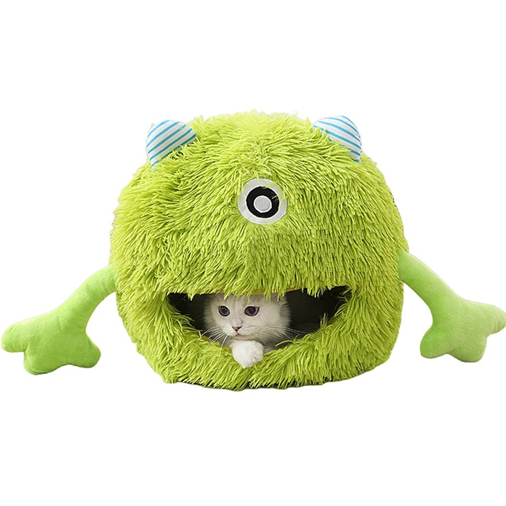 Pat pentru somn si relaxarea pisici, tip monstru dragut, 40x40x35cm ...