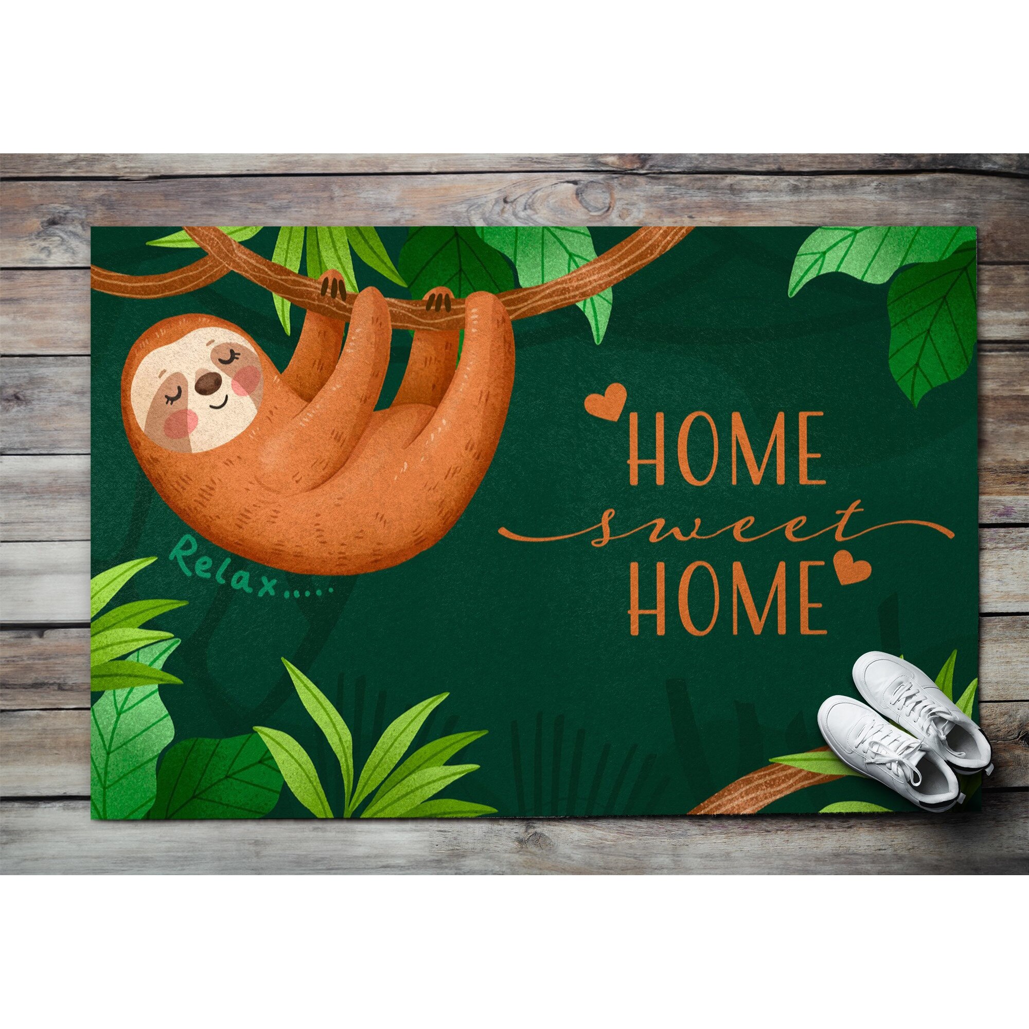Covoras intrare usa. Coloray. Grafica dulce pentru casa. Verde. 150 x ...