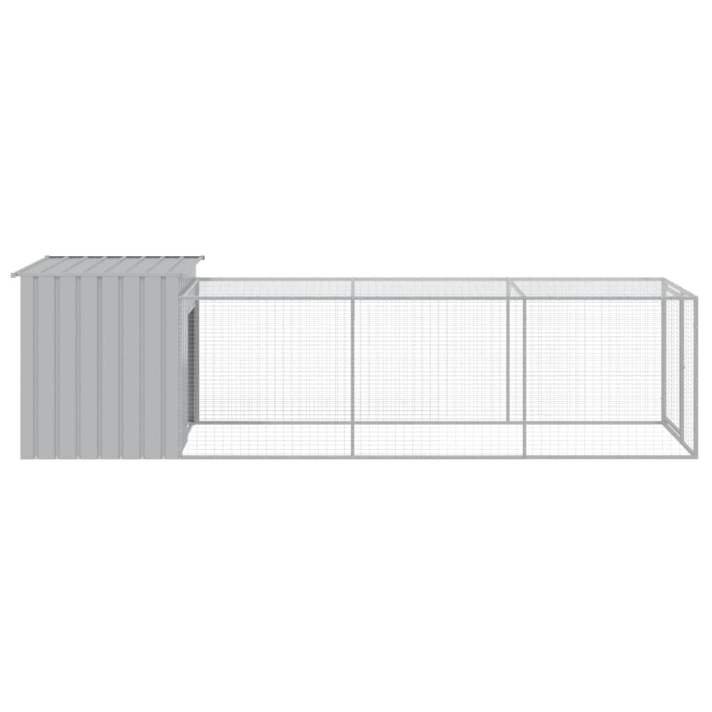 Cotet cu tarc gaini, Zakito Europe, Otel galvanizat, 110x405x110cm, Gri ...