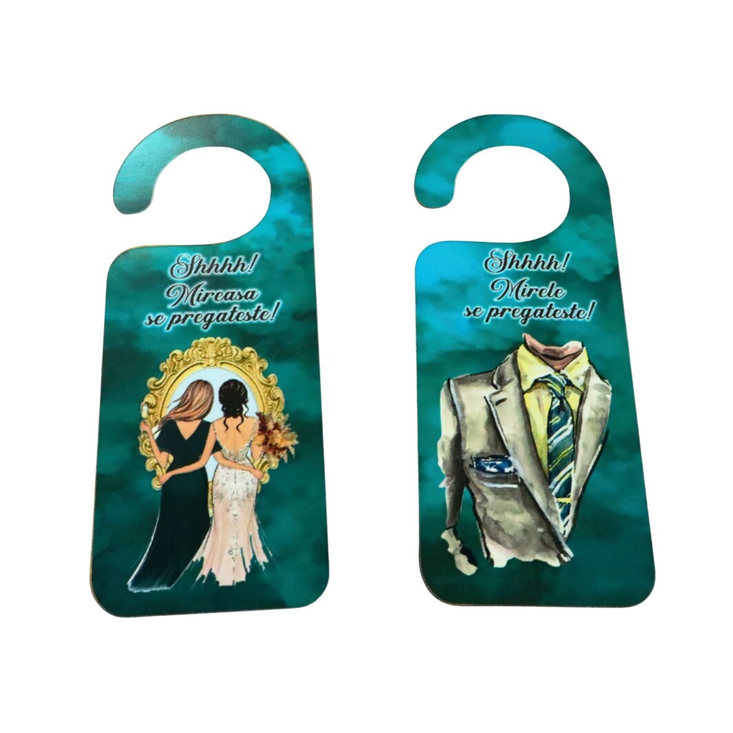 Set 2 Placute Usa Miri, Nunta, Verde, 15x6cm, EVEPUSHH019 - eMAG.ro