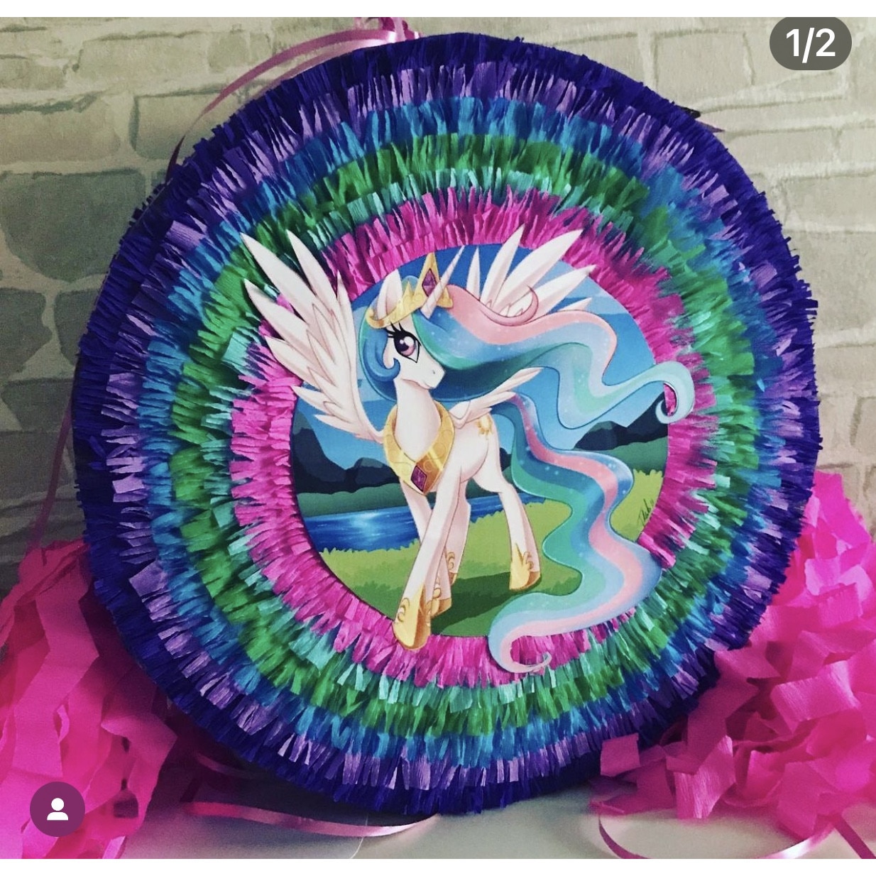 Pinata petreceri tambur unicorn 35 cm diam - eMAG.ro