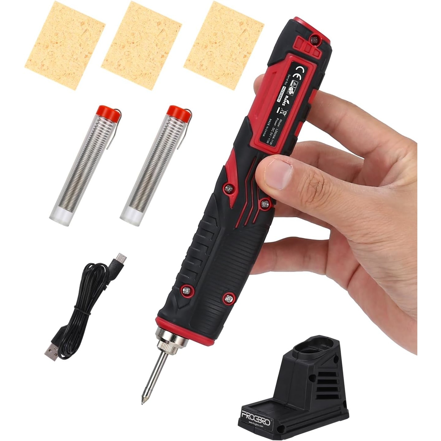 Set pistol de lipit wireless, letcon fara fir cu acumulator de 1800 mAh ...