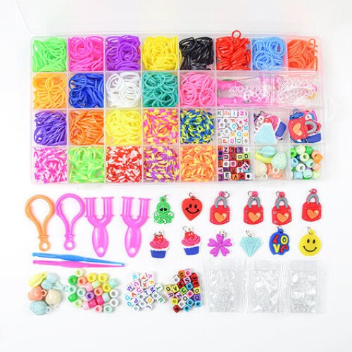Set diy bratari elastice, QttvbTna, multicolor - eMAG.ro