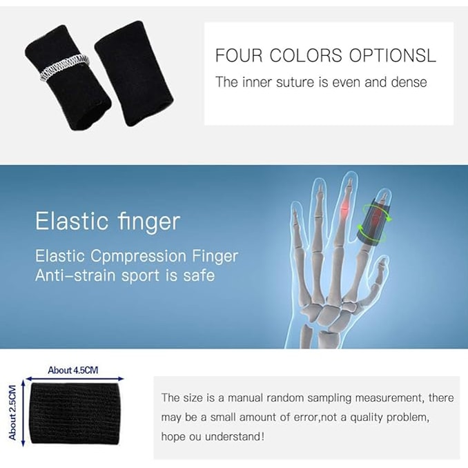 Set 10 aparatori degete, AEWOYAD, Elastic, Negru - eMAG.ro