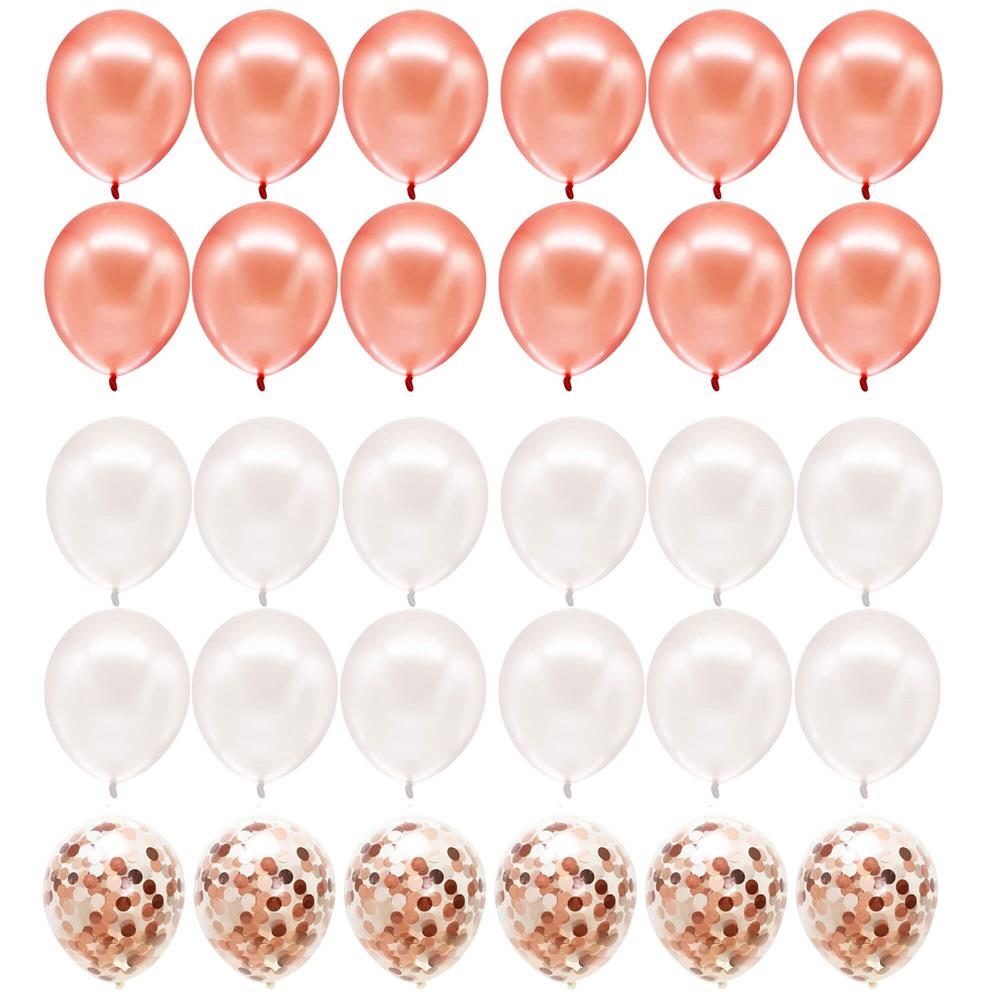 Set 53 baloane si decoratiuni Aniversare Majorat 18 Ani, rose auriu ...