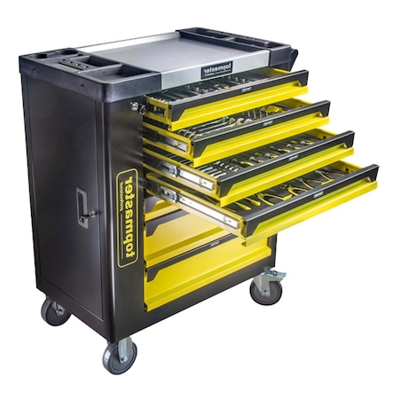 Шкаф за инструменти TOPMASTER, оборудван, 7 чекмеджета, 182 бр - eMAG.bg