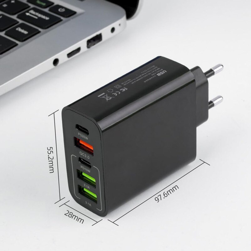Incarcator Retea Fast Charge, Cafuneplus®, 65W Fast Charge, cu 5 ...