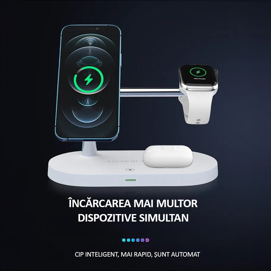 Statie de incarcare Wireless, Compatibilitate Universala, Design modern ...