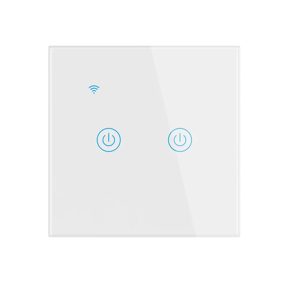 Intrerupator inteligent cu touch Open, Wi-Fi, fara nul, 2 canale, 10A ...