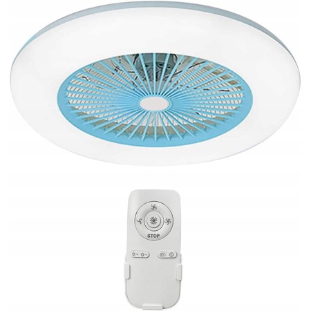 Ventilator de tavan cu iluminare LED, 36W, 55cm, Lixada, Alb - eMAG.ro