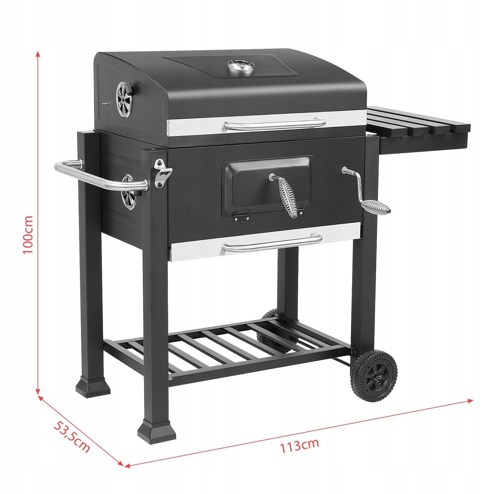 Gratar cu carbune de gradina cu capac, Negru - eMAG.ro