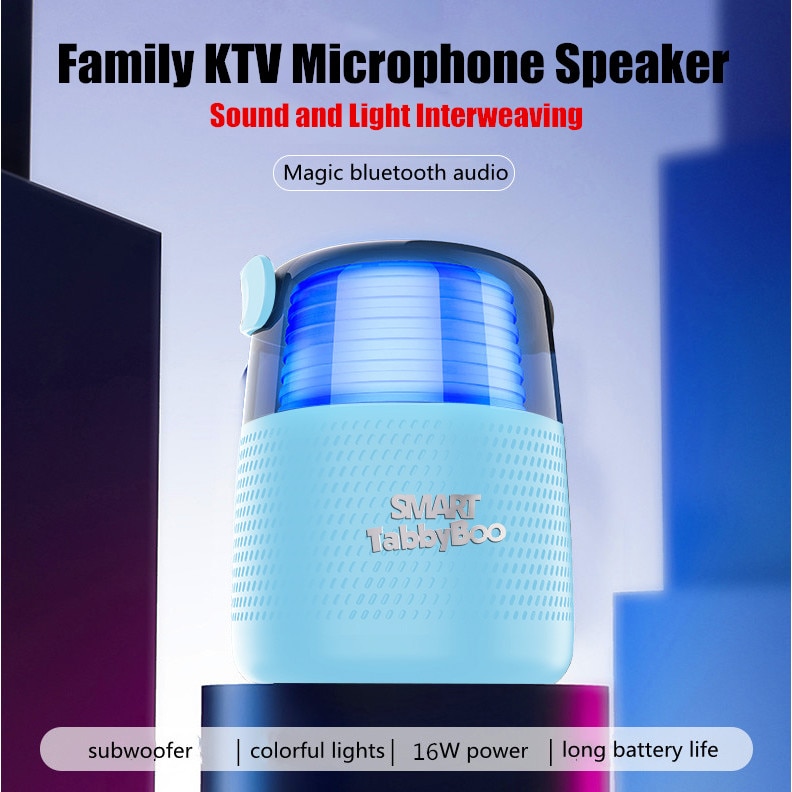 SMART TabbyBoo MK3 Караоке микрофон 16W, син - eMAG.bg