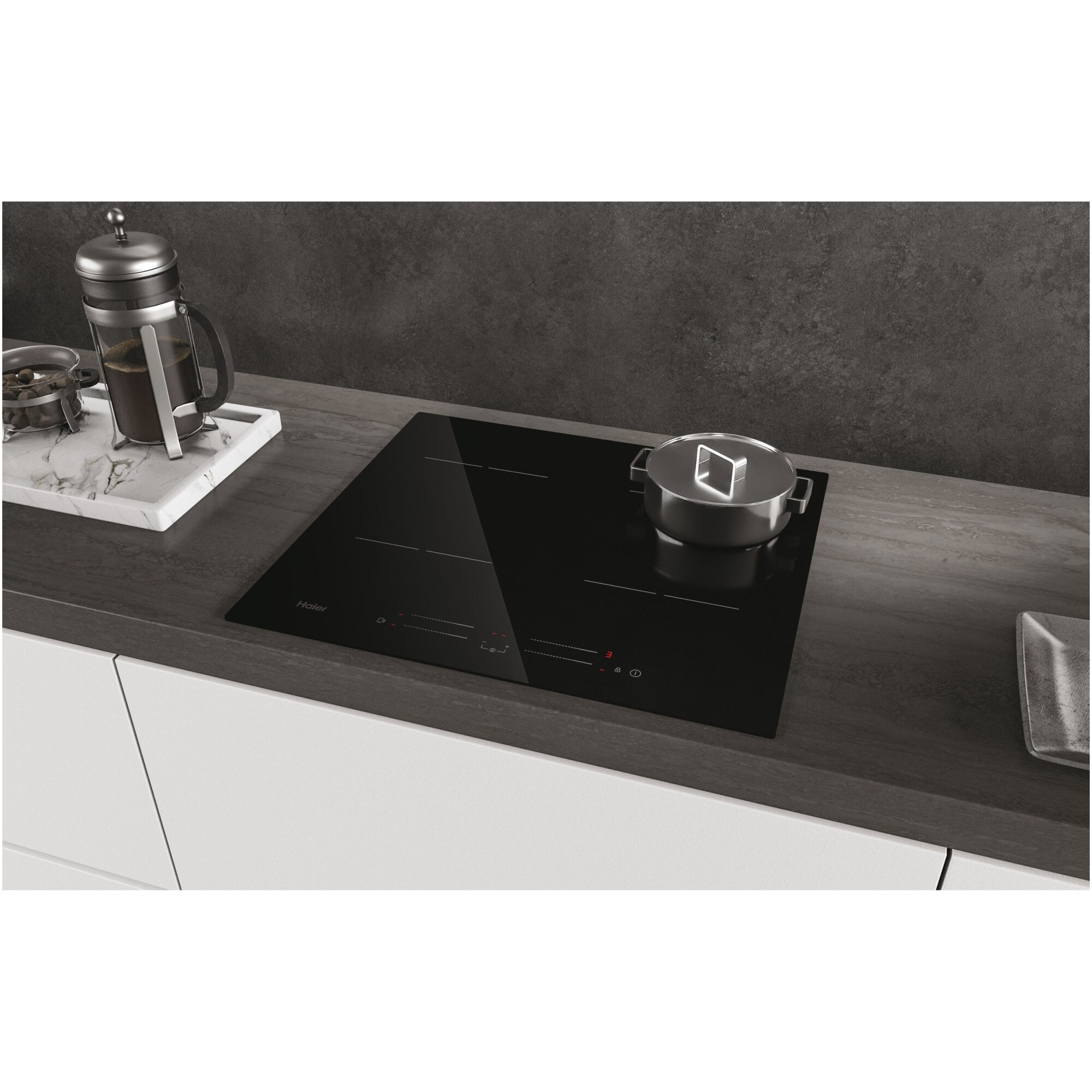 Плот за вграждане Haier HAIPSJ64MC, Индукция, 4 зони за готвене, WiFi ...