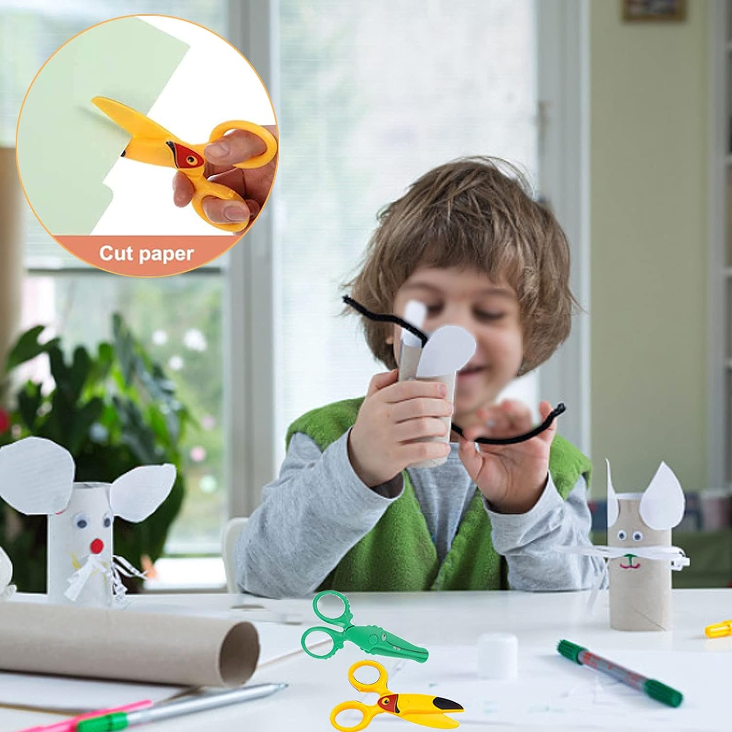 Set 2 foarfece pentru copii, Cafuneplus®, plastic, cu pentru cei mici ...