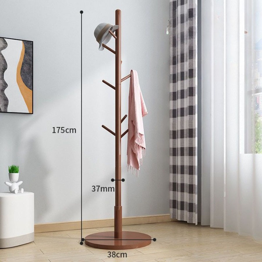 Cuier tip pom cu 8 agatatori, 175 x 3.7 cm, pentru hol, maro, LEXI ...