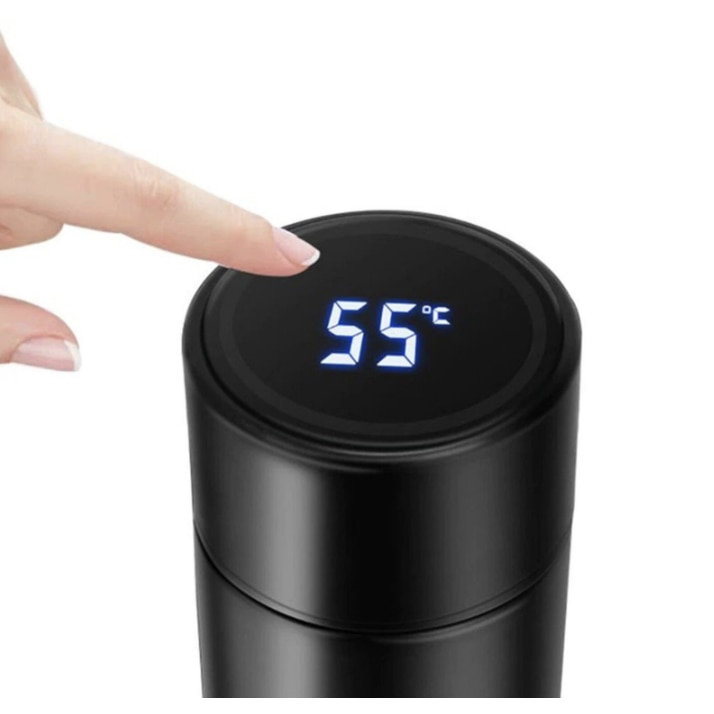 Termos cu ecran digital pentru afisarea temperaturii, 500ml, sita ...