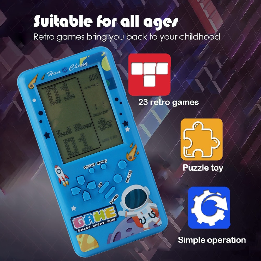 Joc tetris retro Brick Game 999 jocuri, SOOYE®, Albastru - eMAG.ro