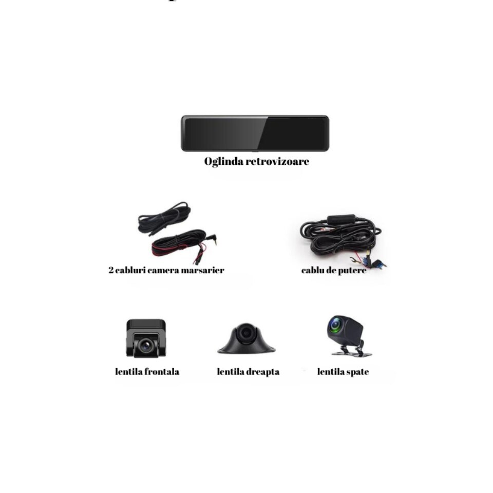 Camera auto DVR, Video, HD 1080P, Carplay si Android Auto, Fata/Spate ...