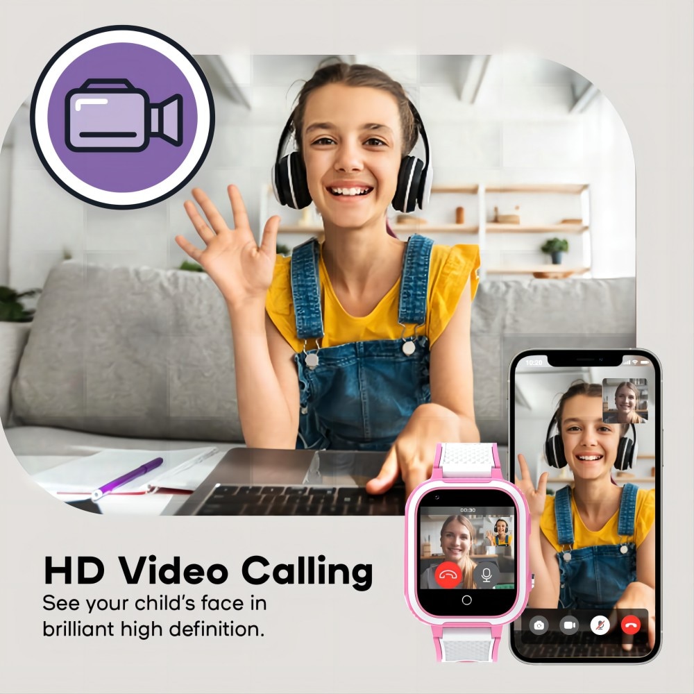 Ceas smartwatch copii 4G, Olivfant™ DH9S, cu localizare WIFI, buton SOS ...