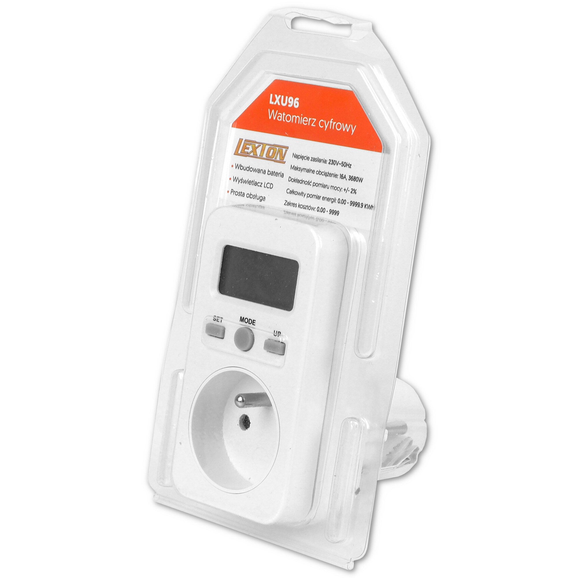 Priza cu Contor Afisaj Digital de Energie, Lexton,16A / 3680W, 230V ...