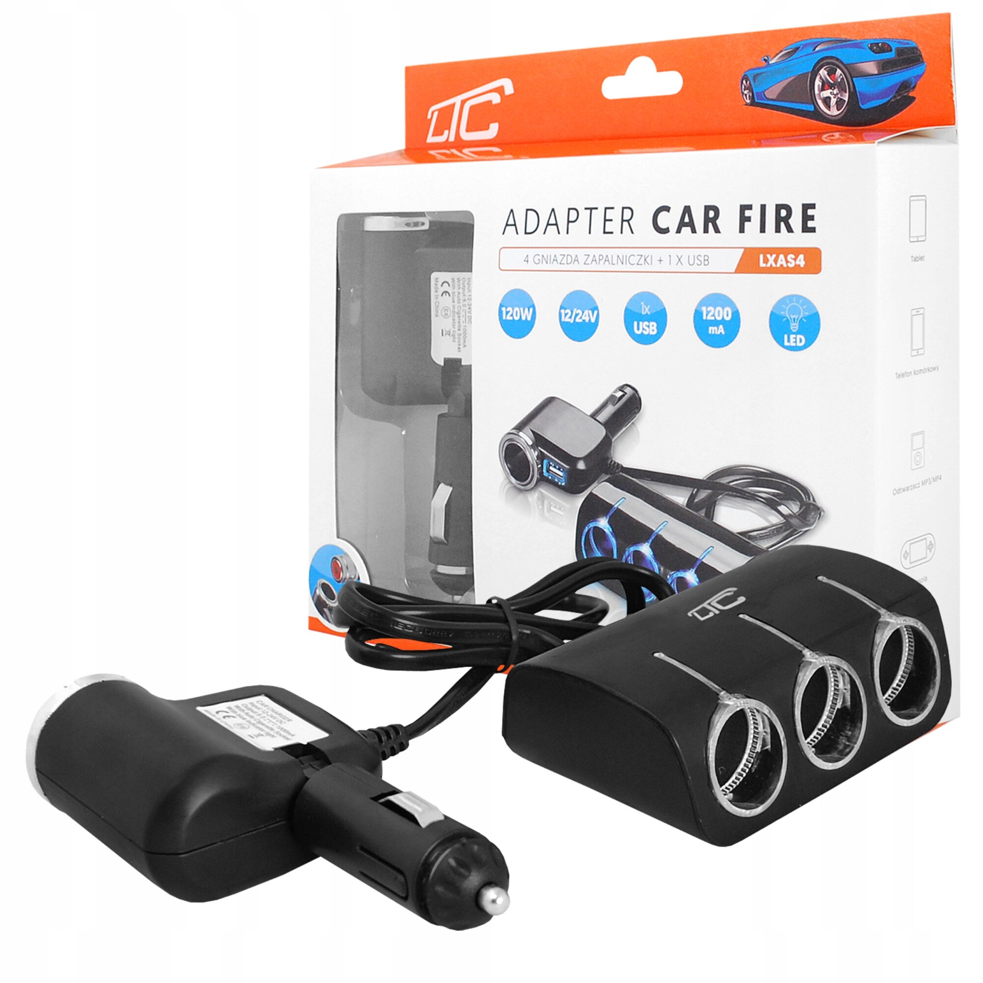 Adaptor auto, 120W, Negru - eMAG.ro