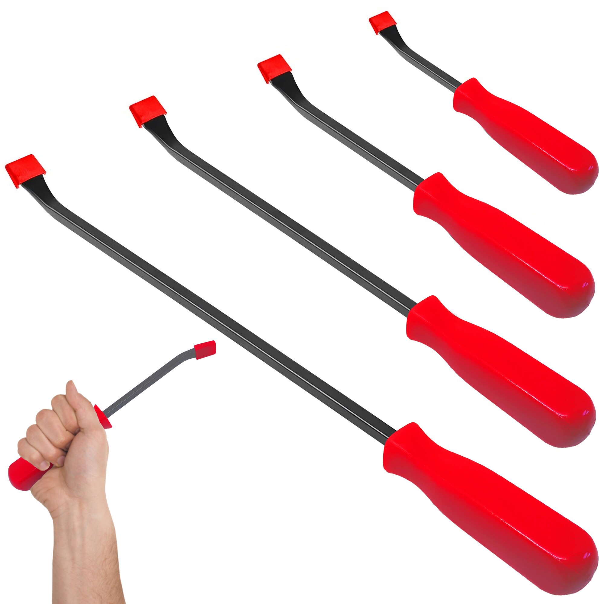 Set de 4 Leviere cu Maner pentru Montaj Anvelope, Negru-Rosu - eMAG.ro