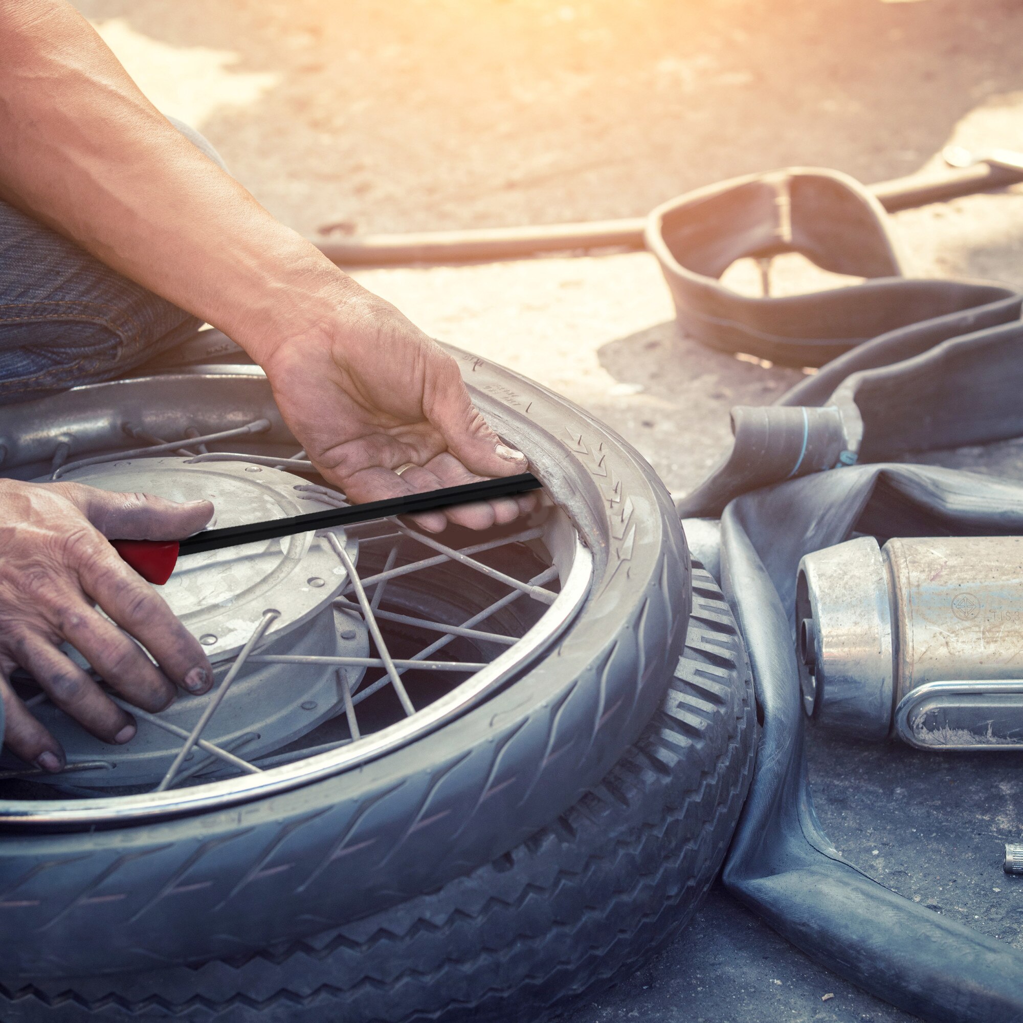 Set de 4 Leviere cu Maner pentru Montaj Anvelope, Negru-Rosu - eMAG.ro