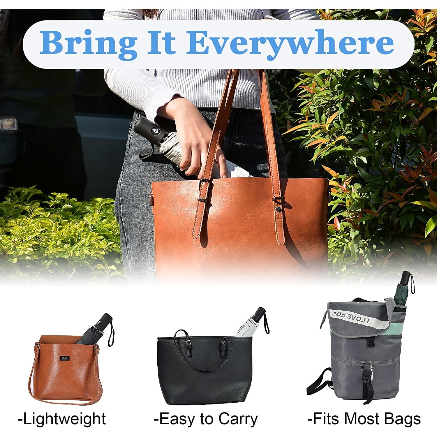 Umbrela telescopica, Vinil, Automata, Impermeabila, Protectie UV, 98cm, Negru - eMAG.ro