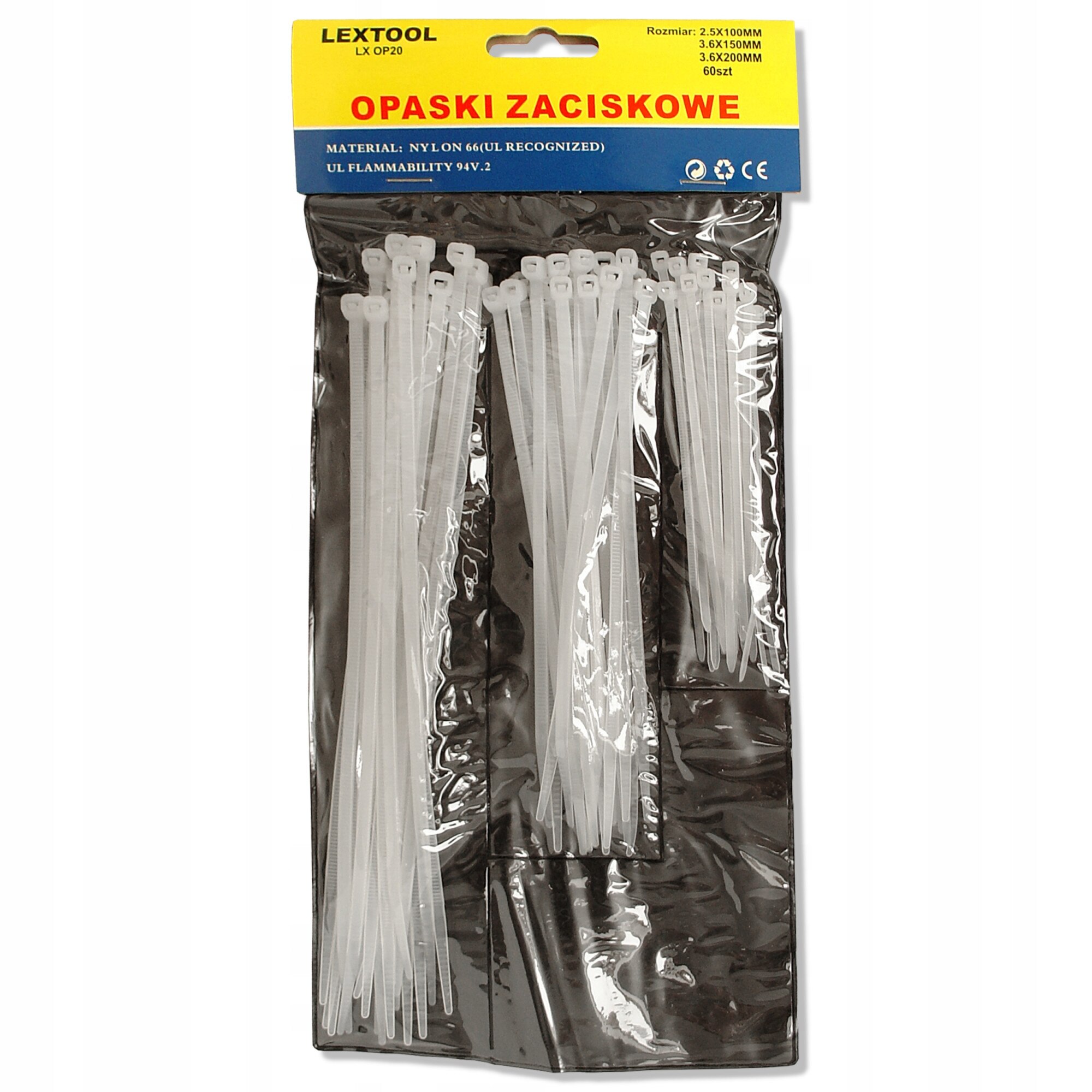 Cleme pentru cabluri, 60buc, 100/150/200, Alb - eMAG.ro