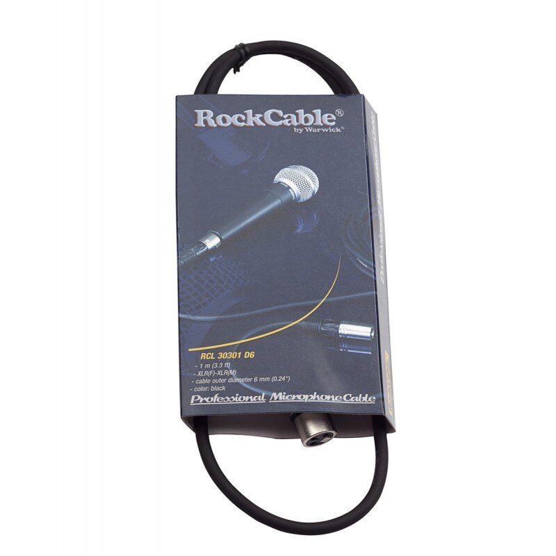 Cablu microfon, Rockcable, 1 m, XLR, Negru - eMAG.ro