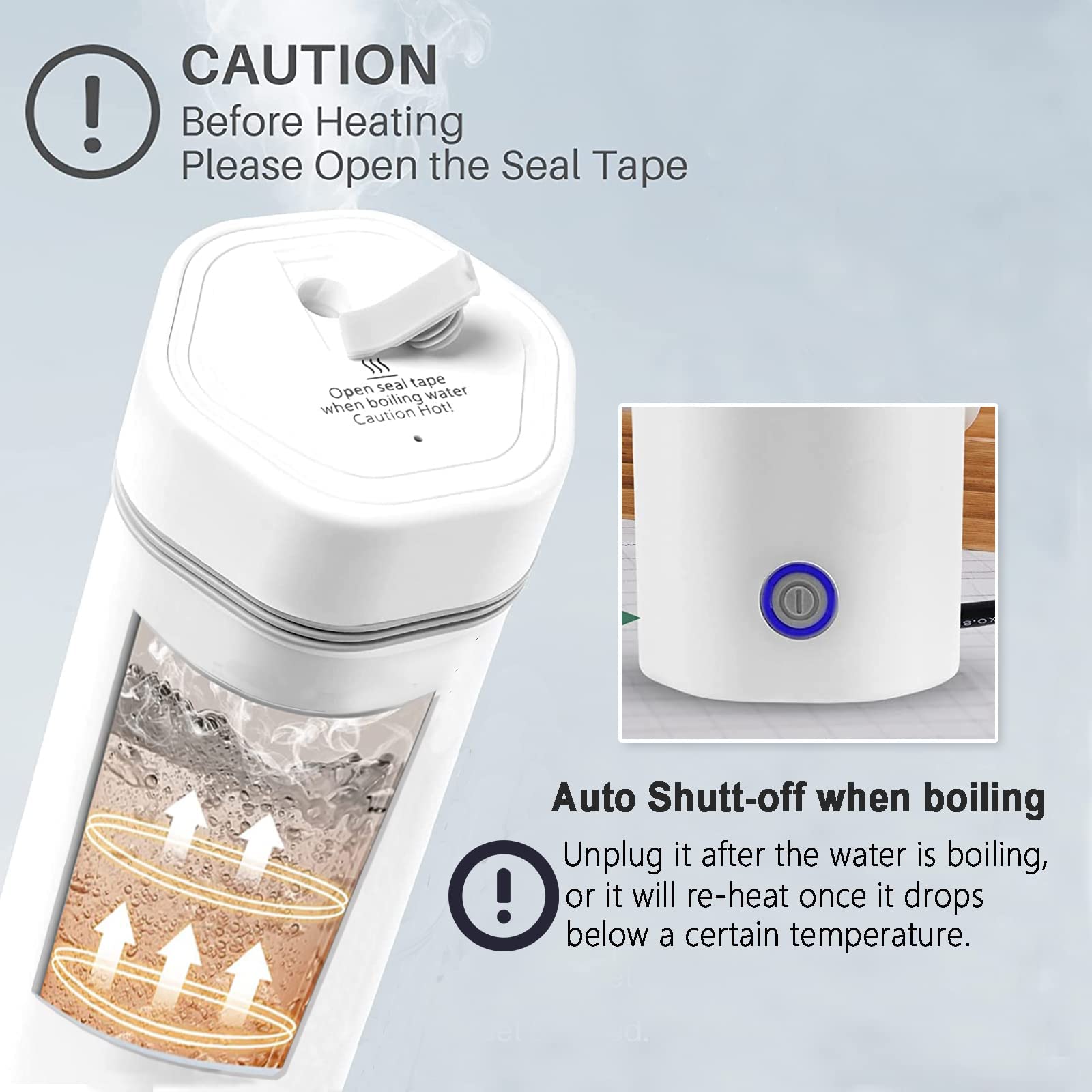 Електрическа чаша WALALLA, Преносима, Неръждаема стомана, 400 мл, 300 W ...