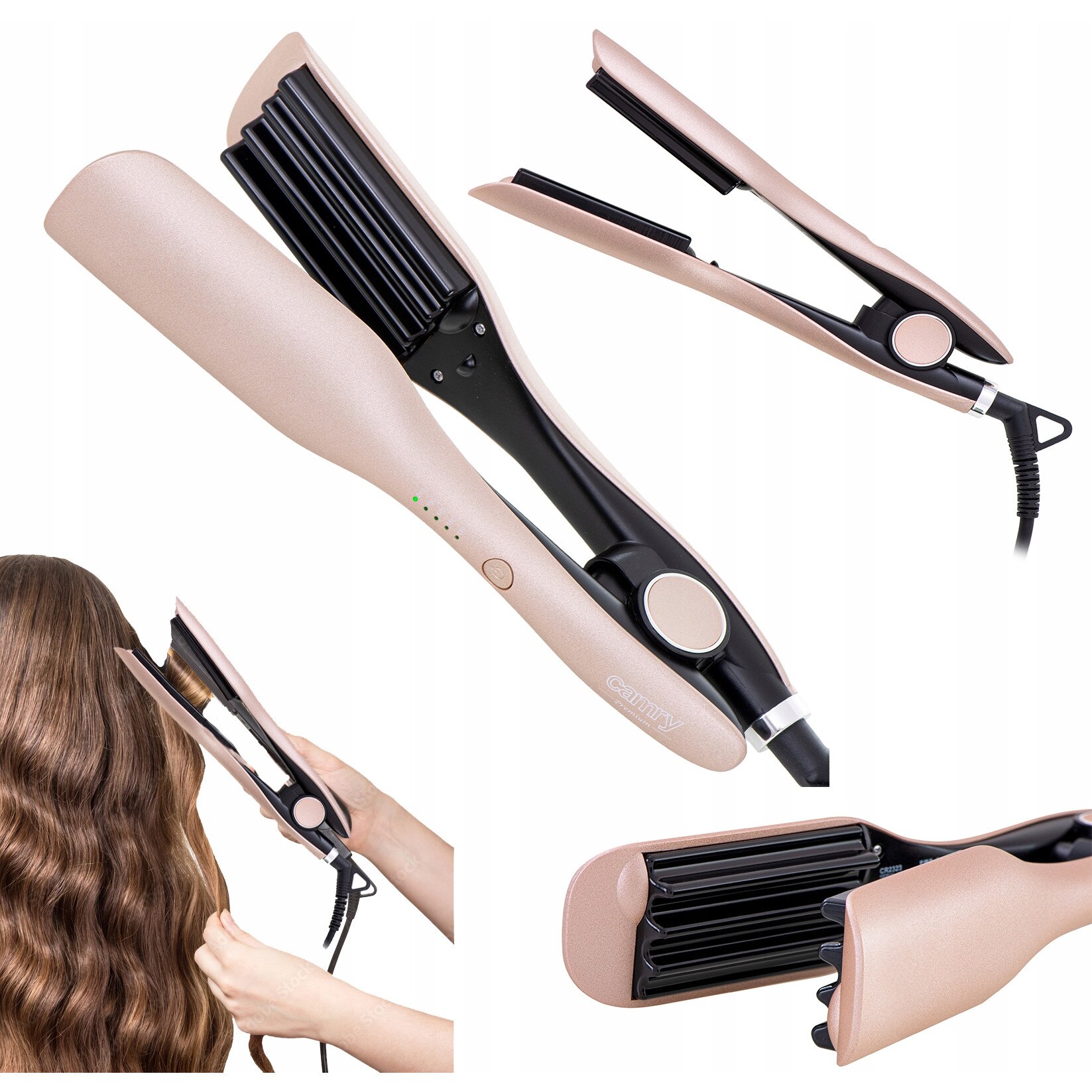 Placa pentru creponat, Camry, Ceramica, 150 W, Auriu rose - eMAG.ro