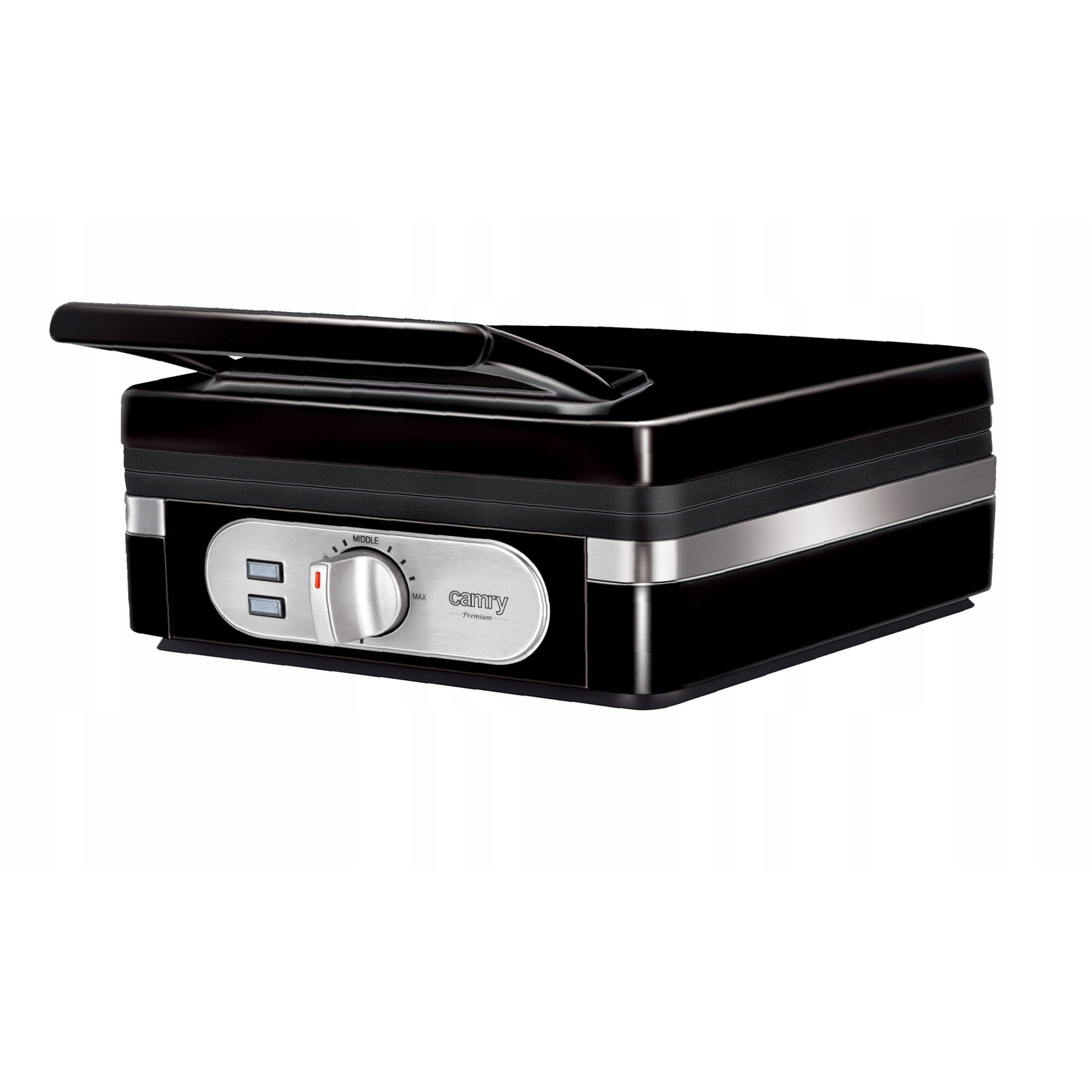 Aparat vafe, Camry, 2000 W, 2 vafe, 19.5 x 14 x 27 cm, Negru/Argintiu ...