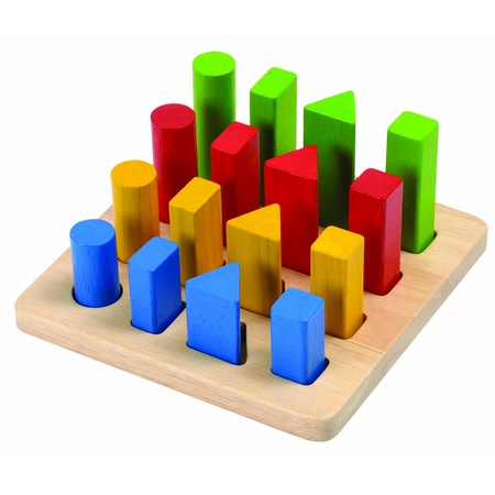Joc de sortare pentru culori si forme geometrice, Plan Toys - eMAG.ro