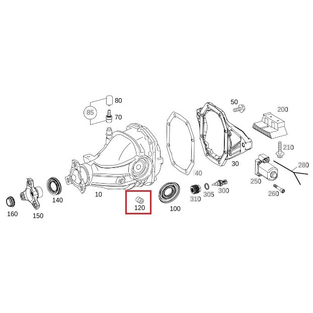 Buson de golire diferential, Mercedes-Benz C-Class W223, Crom - eMAG.ro