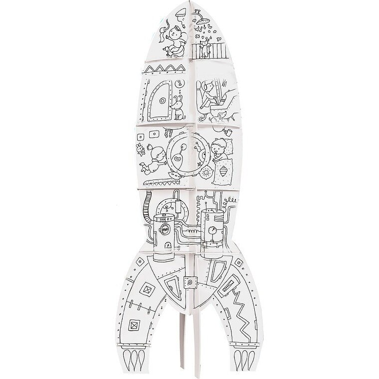 Carte de colorat 3D, MONUMI, Model Racheta, 5 ani plus - eMAG.ro