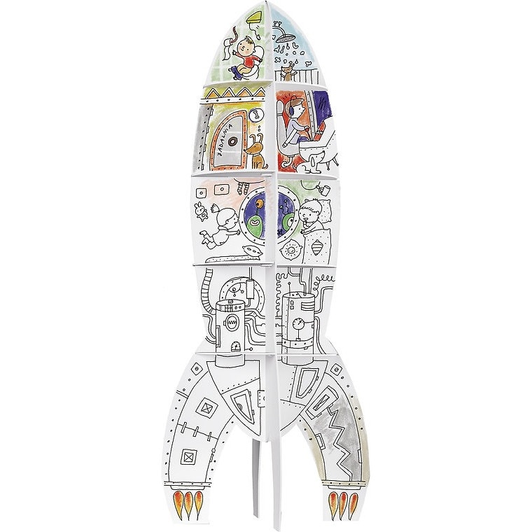 Carte de colorat 3D, MONUMI, Model Racheta, 5 ani plus - eMAG.ro