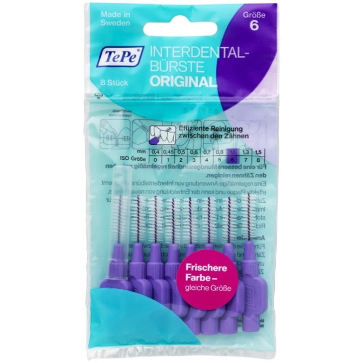 Set 8 periute interdentare, TePe, 1,1 mm, Mov - eMAG.ro