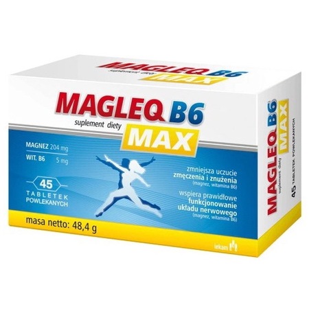 Supliment alimentar Magleq B6 Max, Lek-Am, 45 comprimate - eMAG.ro