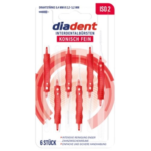 Set 6 periute interdentare, Diadent, Rosu - eMAG.ro